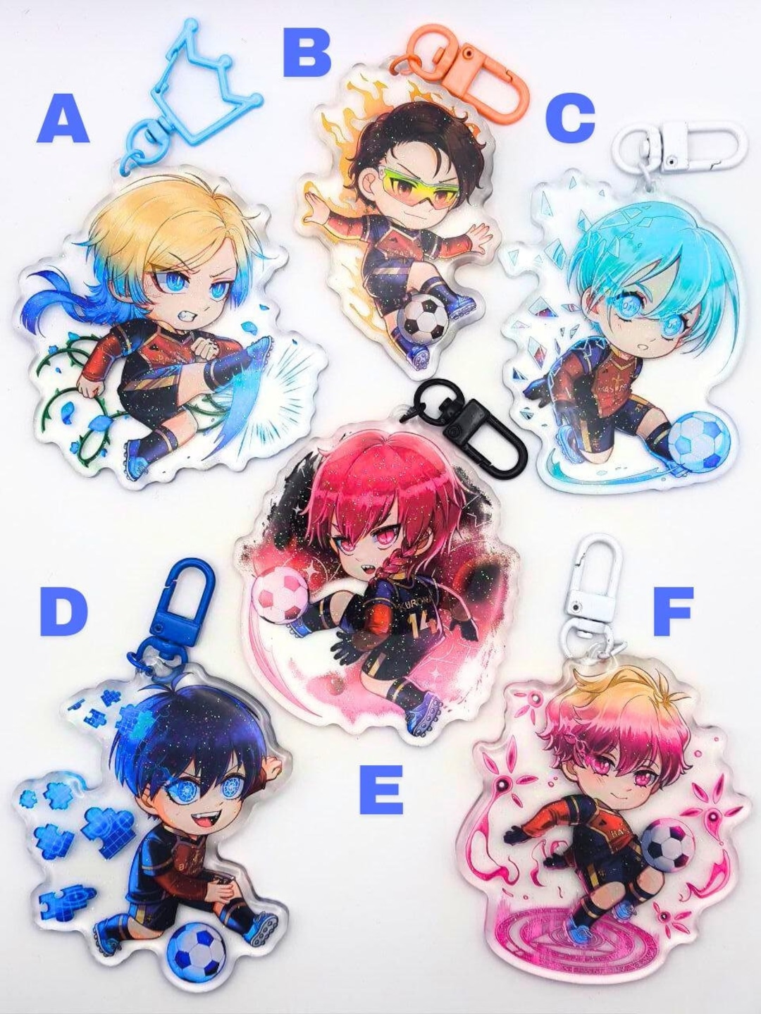 BLLK Insp B Lock Blue Lock Insp Acrylic Keychain / Key Ring 3.15" / 8 ...