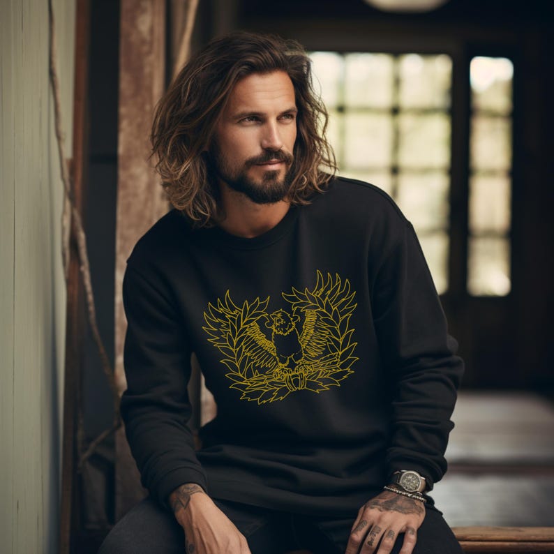 US Army Warrant Officer Rising Eagle Black Unisex Heavy Blend™ Crewneck ...