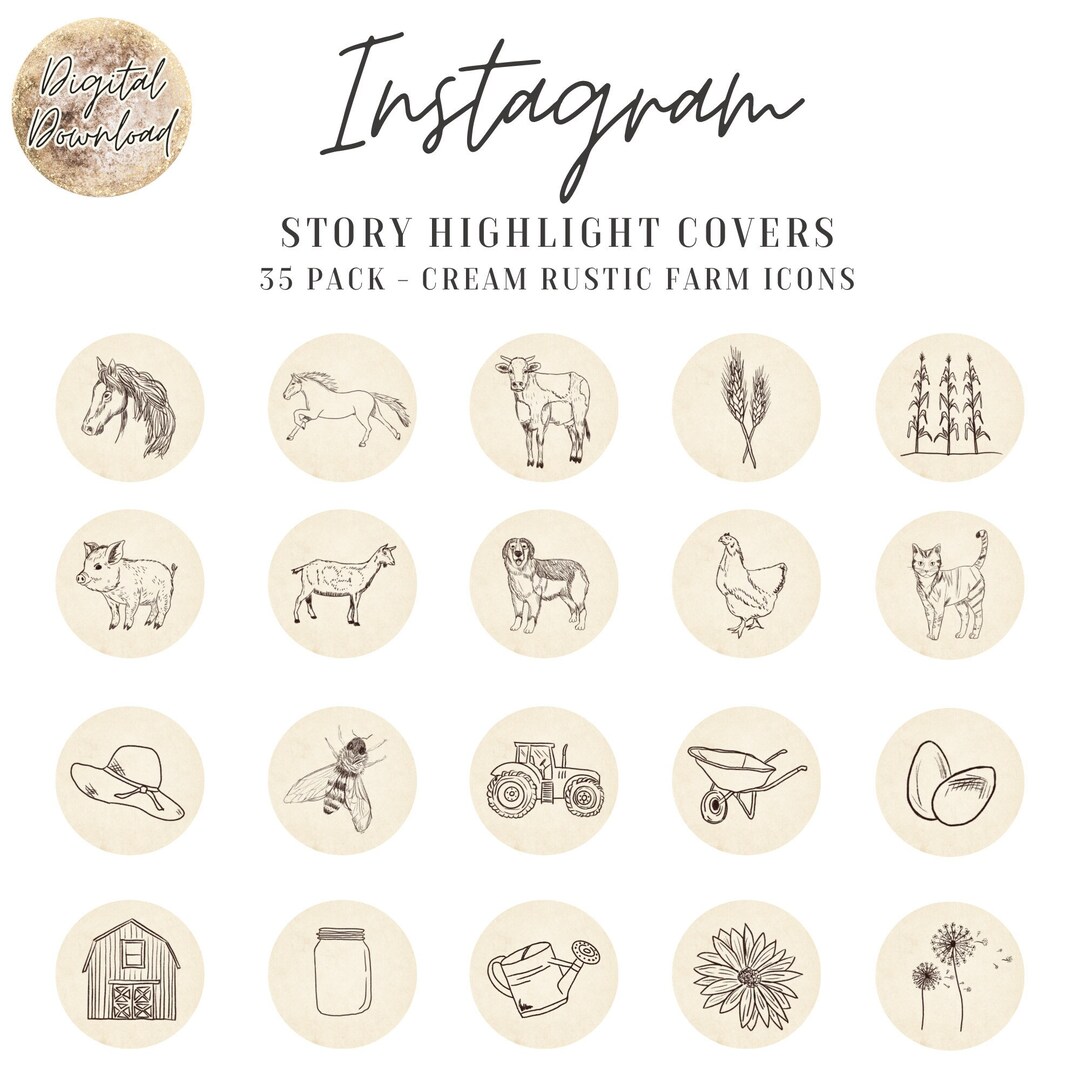 35 Cream White Country Farm Icon Instagram Highlight Covers. Instagram ...