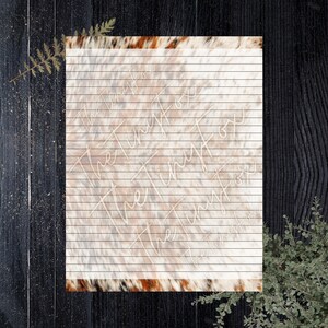 Cowhide Printable Stationary Set. Lined Printable PDF Writing Paper. US ...