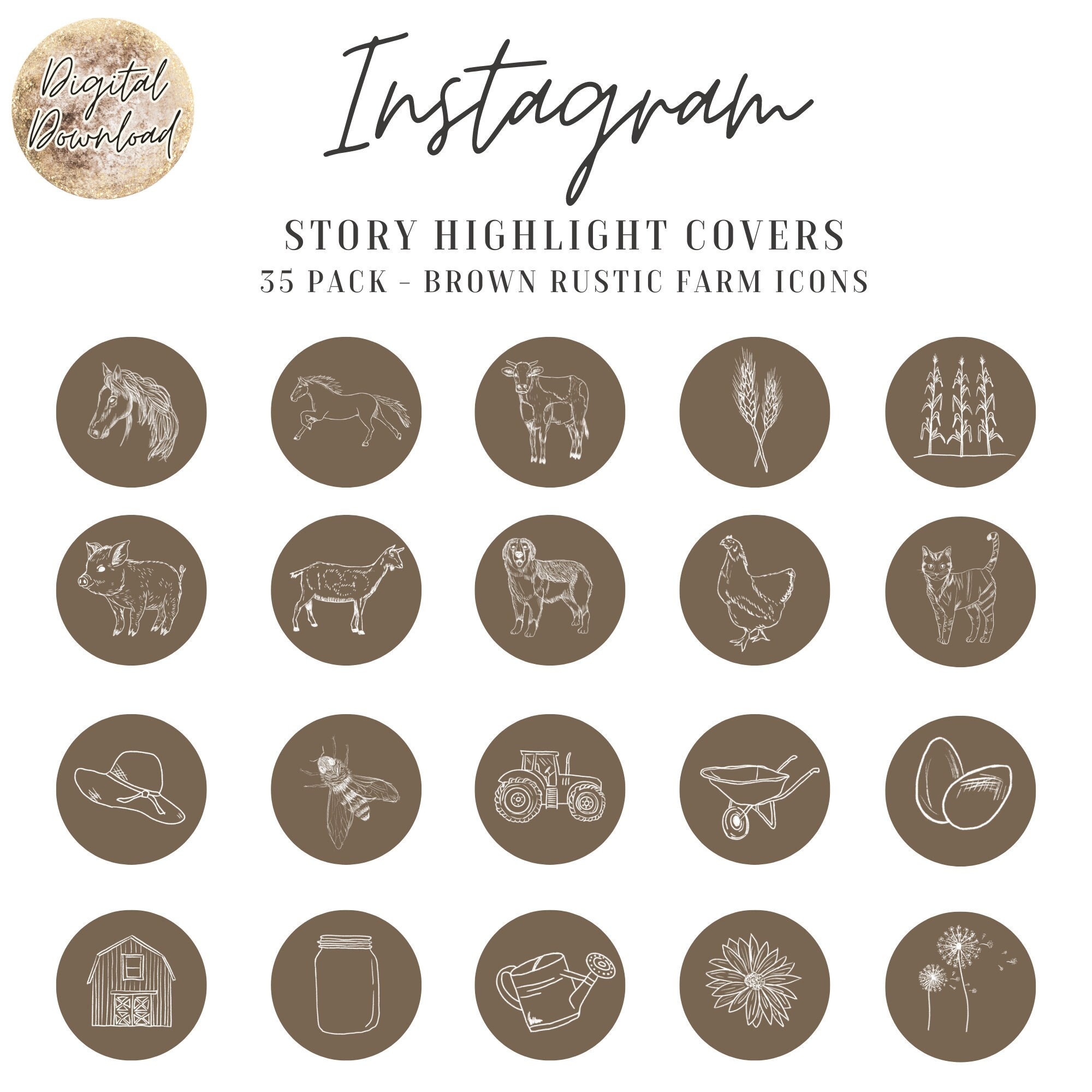 35 Rustic Brown Country Farm Icon Instagram Highlight Covers. Instagram ...