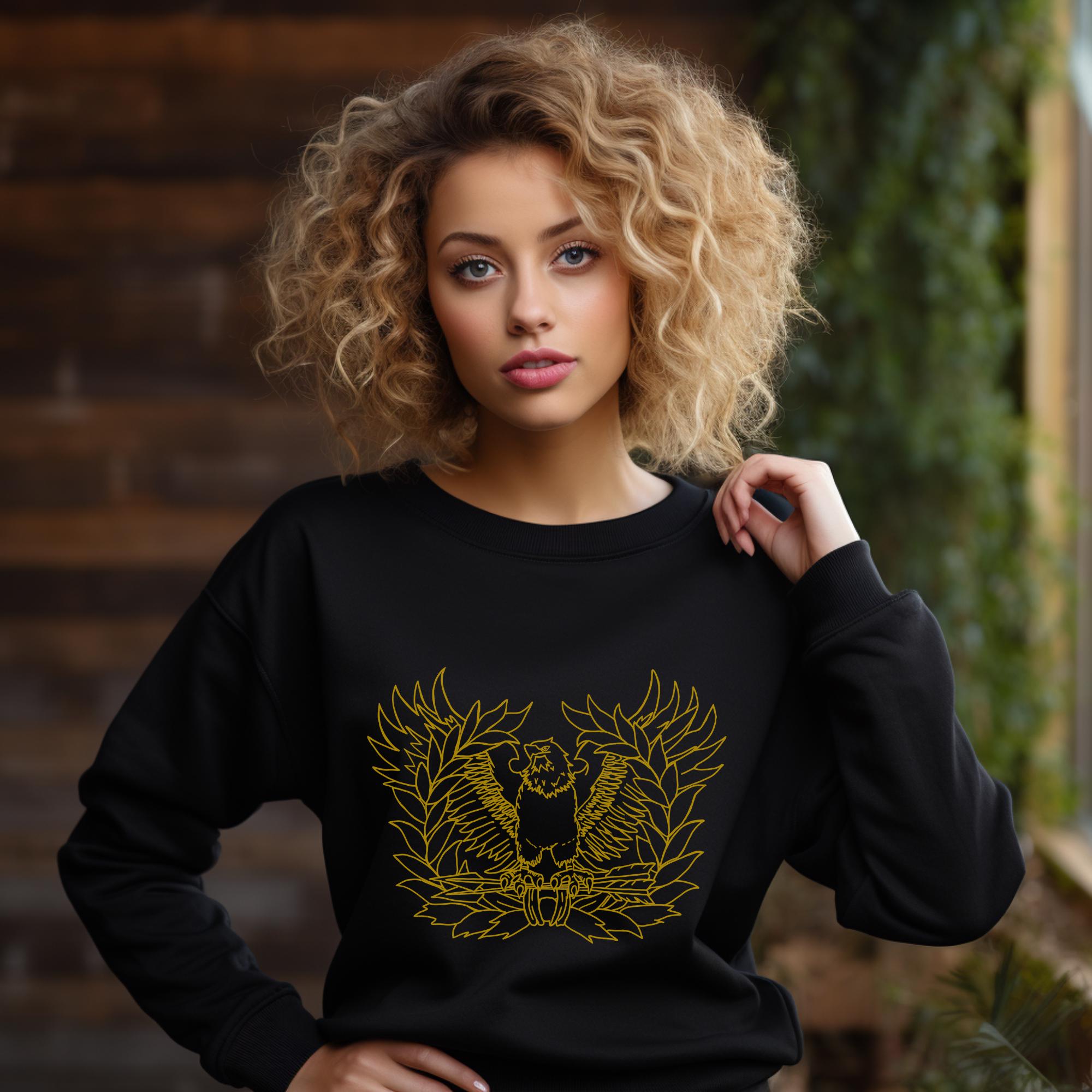 US Army Warrant Officer Rising Eagle Black Unisex Heavy Blend™ Crewneck ...