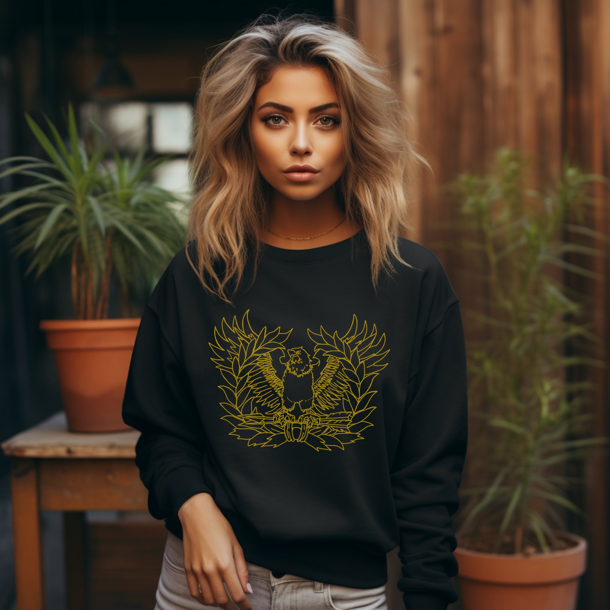 US Army Warrant Officer Gold Eagle Rising Black Unisex Heavy Blend ...