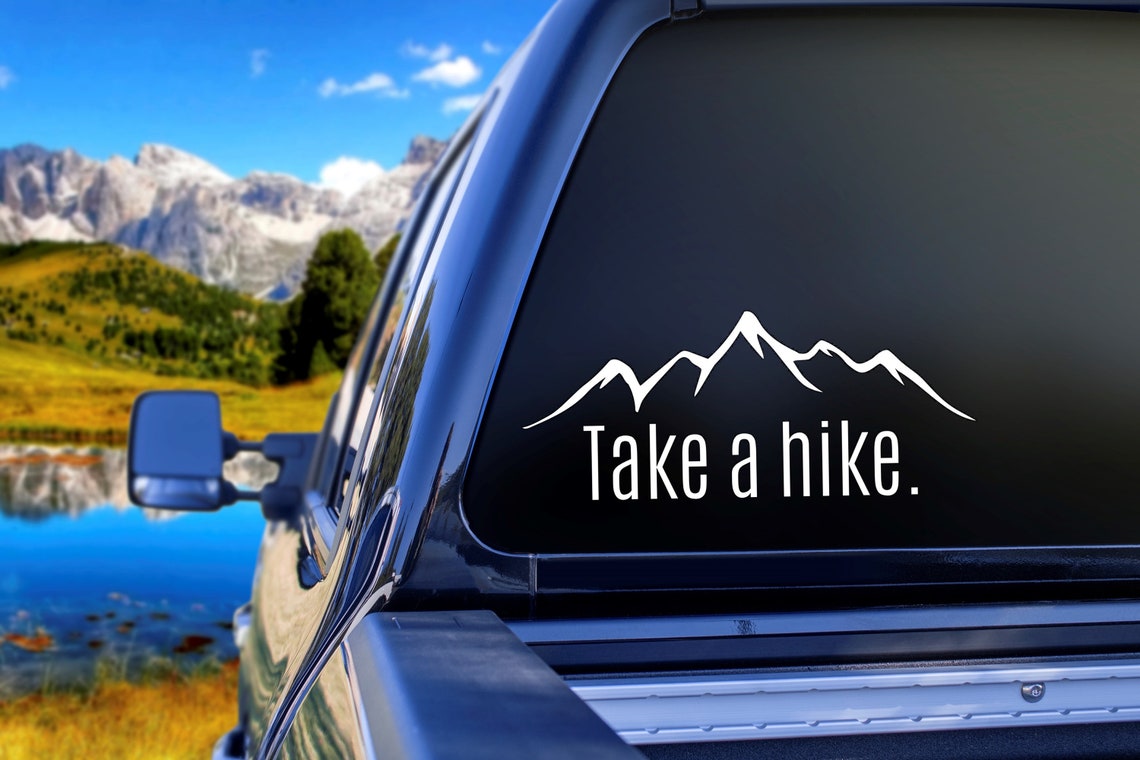 Take a Hike Decal Hiking Mountains Vinyl Sticker for Windows, Tumblers ...