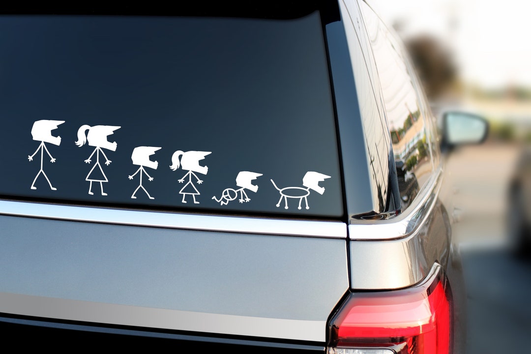 Dirt Bike Stick Figure Family Decal Helmets Dog Mom Side by Side SXS ...
