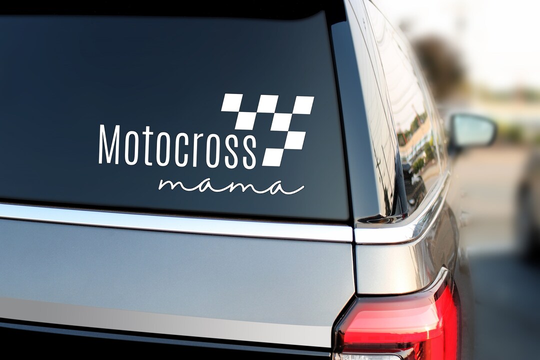 Motocross Mama Decal Racing Checkered Flag Mom Vinyl Sticker for ...