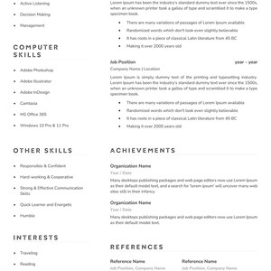 Resume Template, Word, Google Docs, Mac Pages, Professional CV Template ...