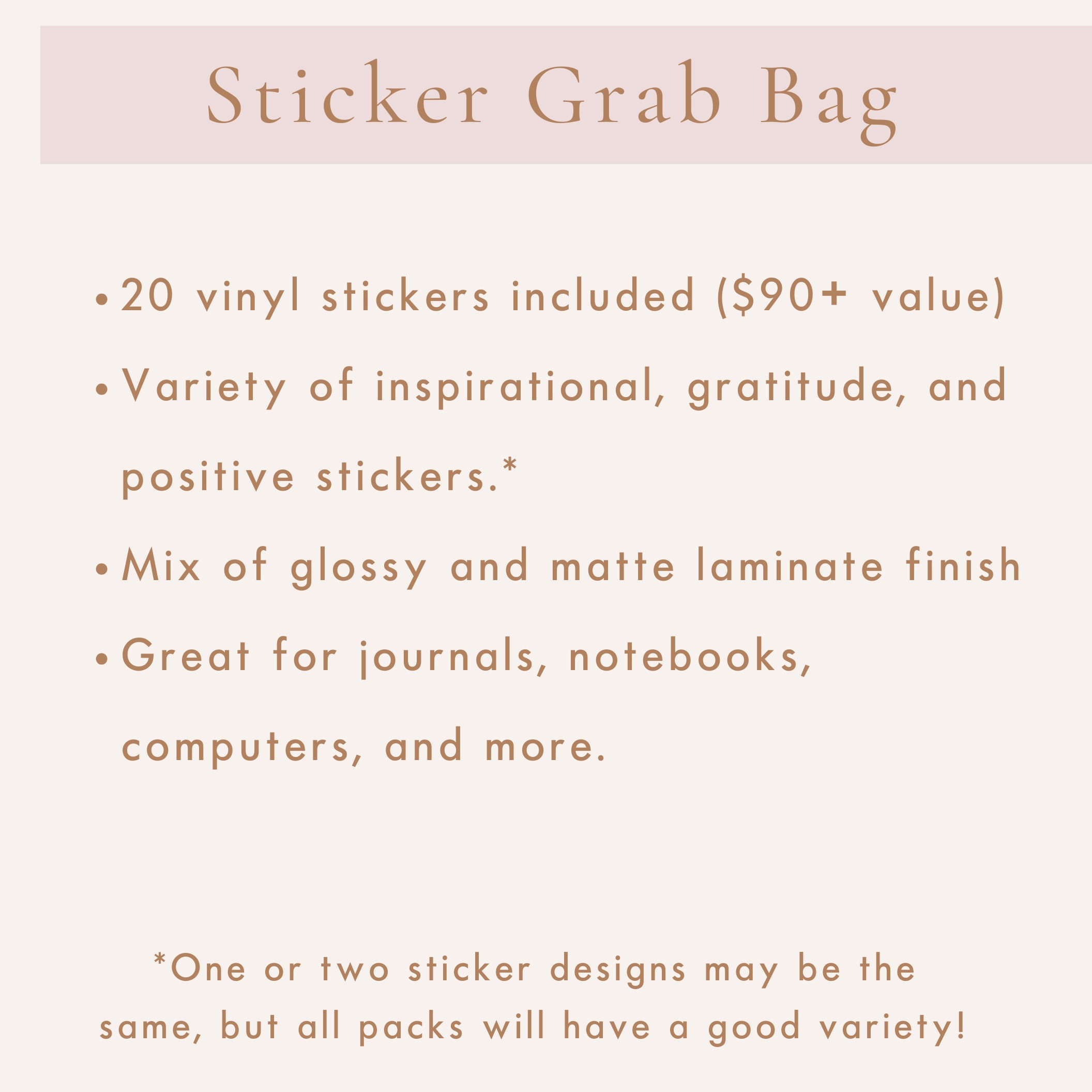 20 Piece Sticker Grab Bag. Stickers Bulk Inspirational Gratitude ...