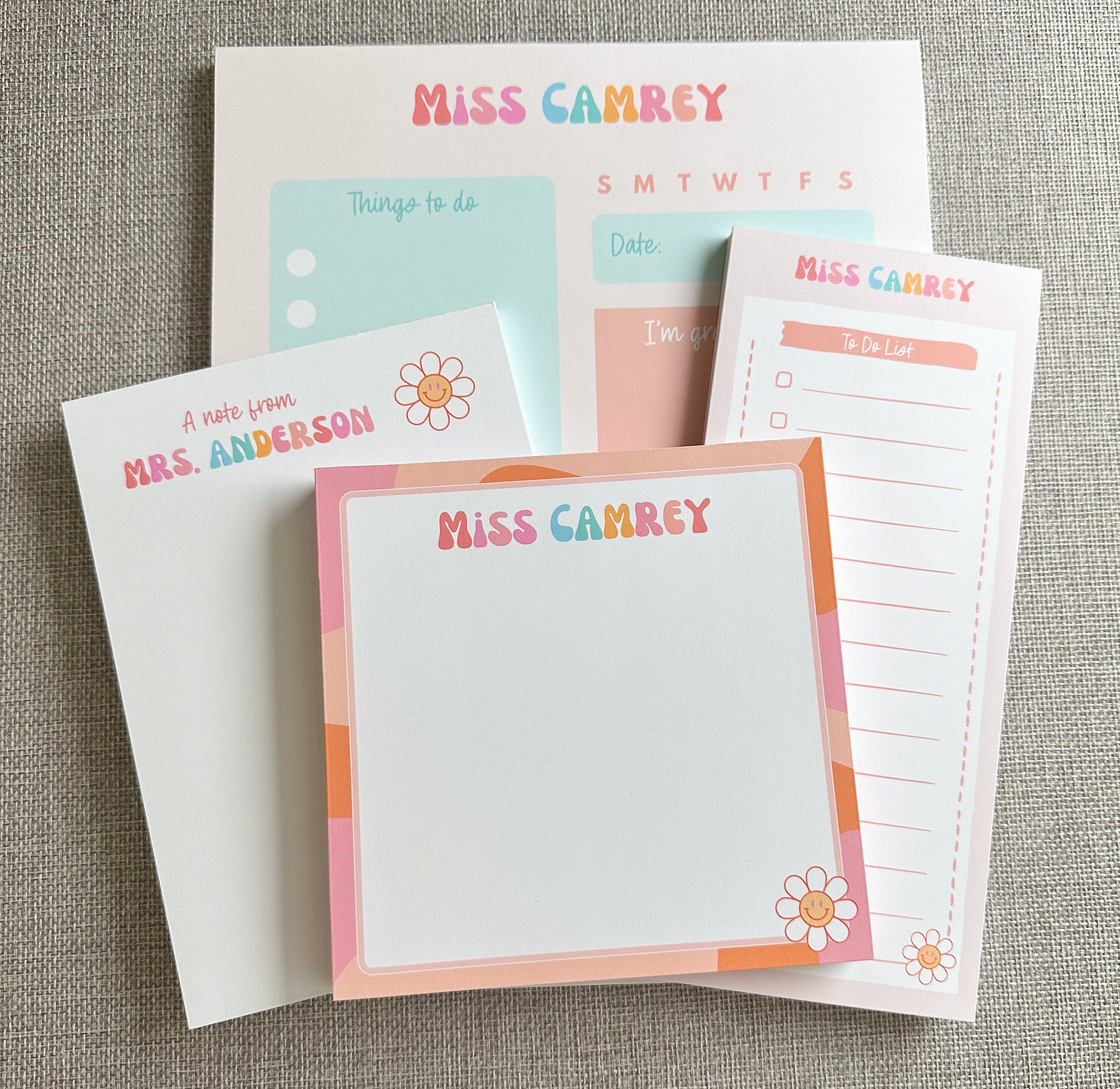 Personalized Teacher Bundle, Custom Notepads for Teachers, Back to ...