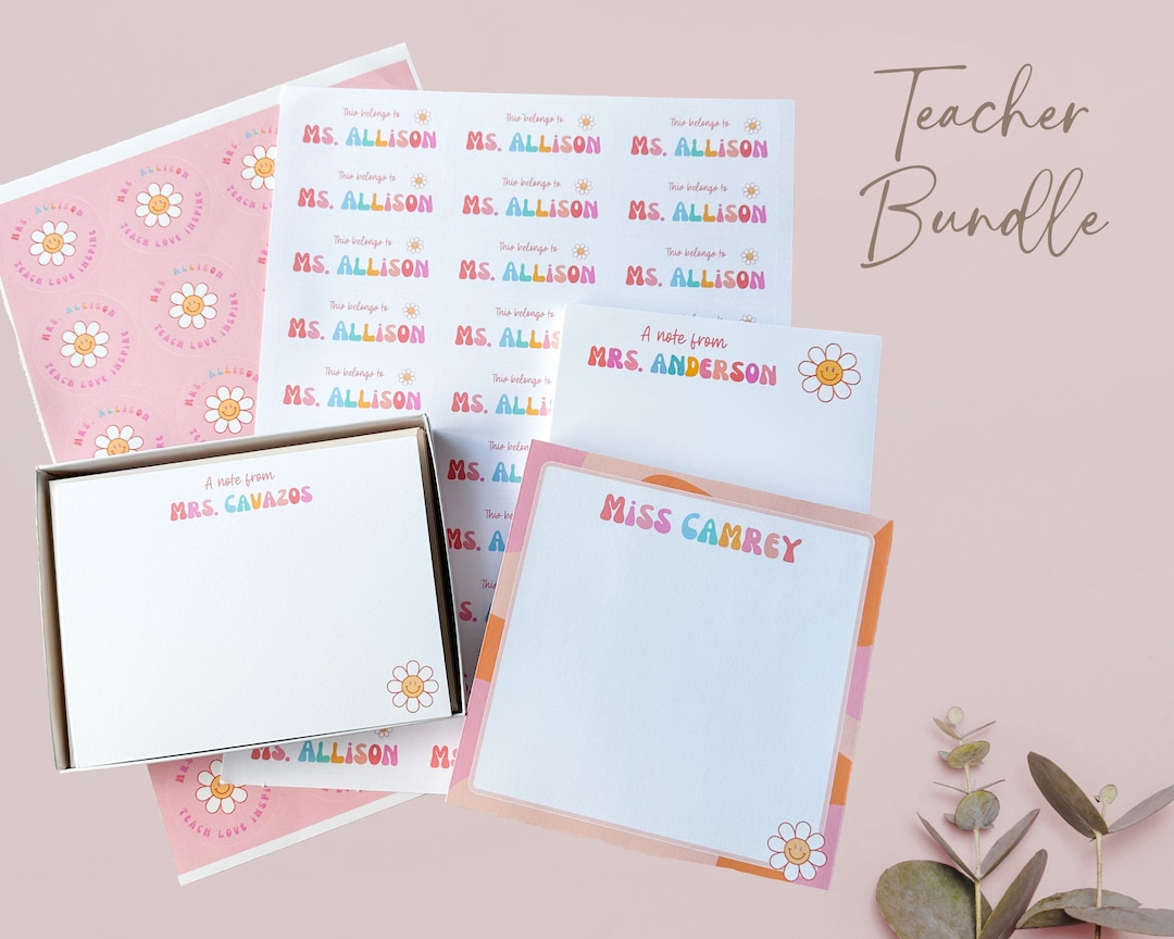 Personalized Teacher Bundle, Custom Notepads for Teachers, Back to ...