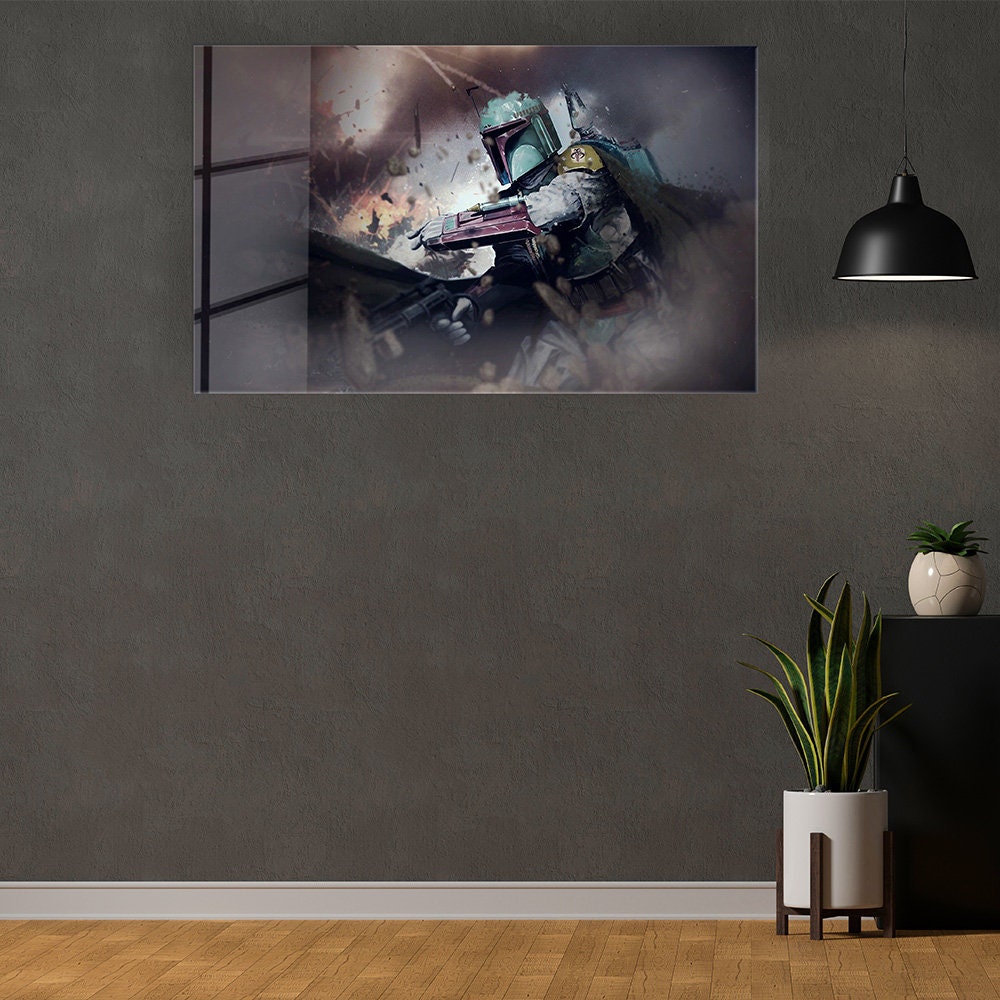 The Last Mandalorian - Glass Wall Art -housewarming Gift - Interior ...