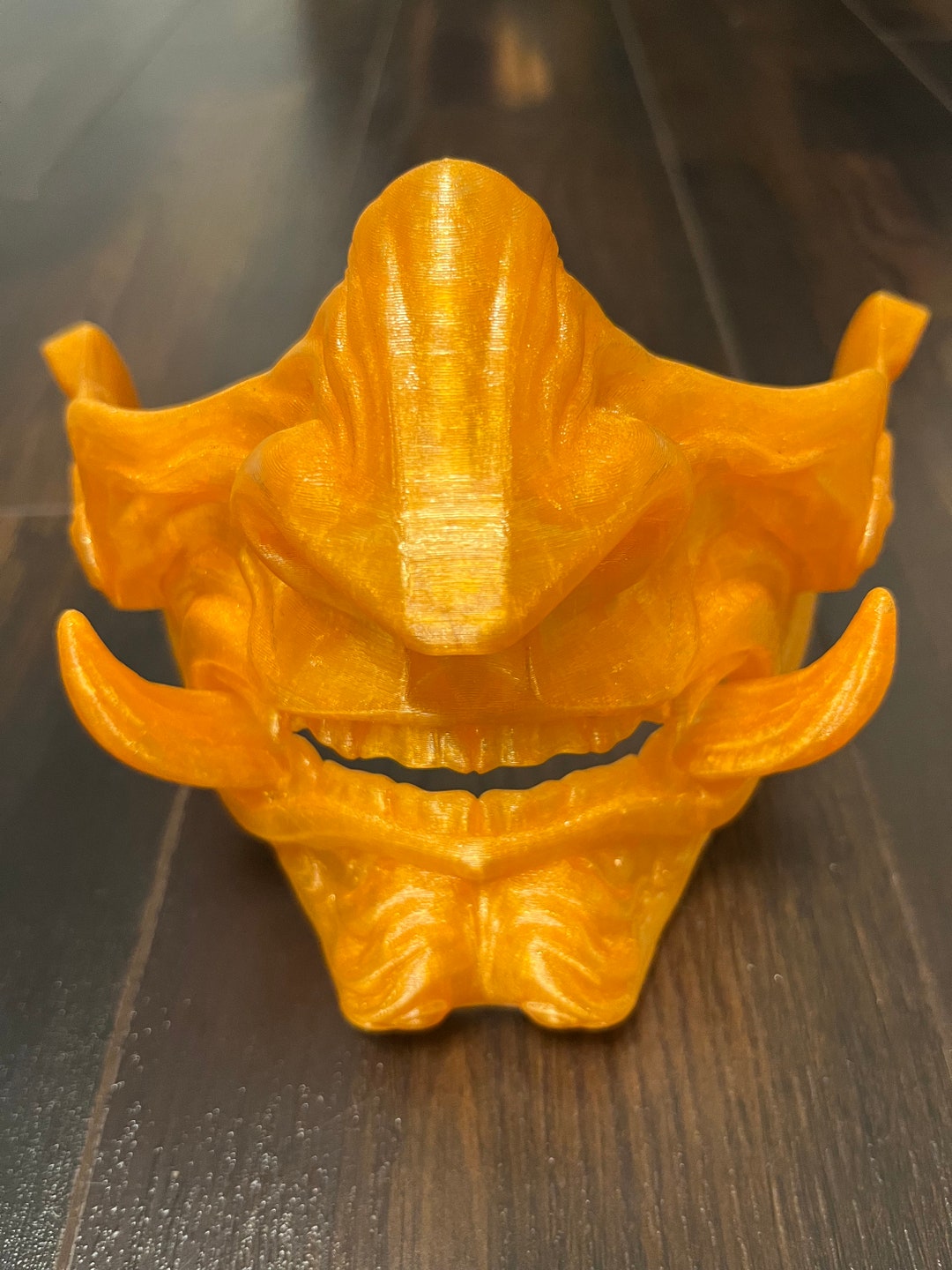 Transparent Neon Orange Oni Mask - Etsy