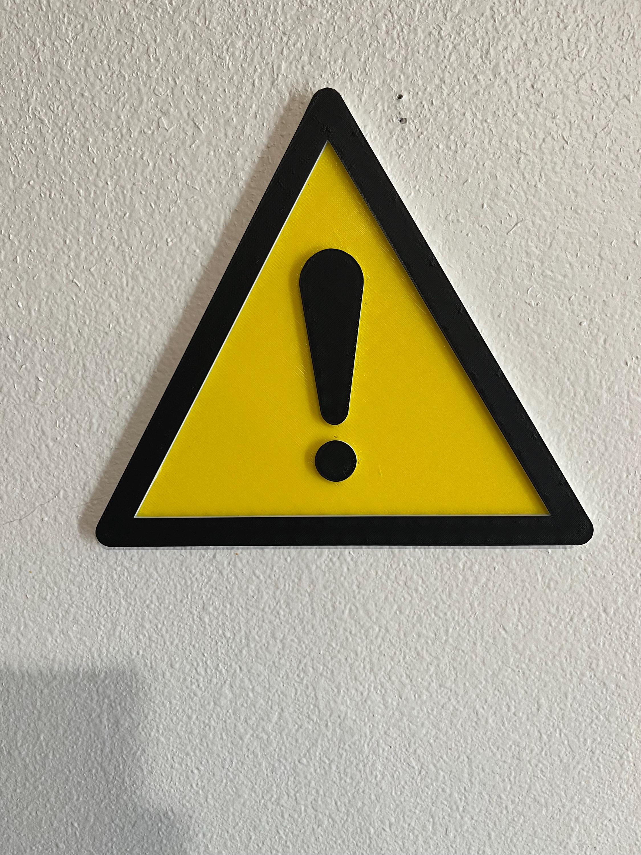 3D Printed Warning Sign ! – Funny or Safety Plaque for Home, Garage, or ...