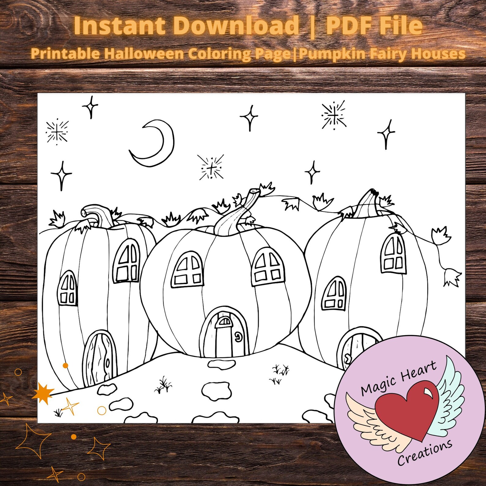 Halloween Coloring Page | Printable Pumpkin Fairy Houses Coloring Sheet ...