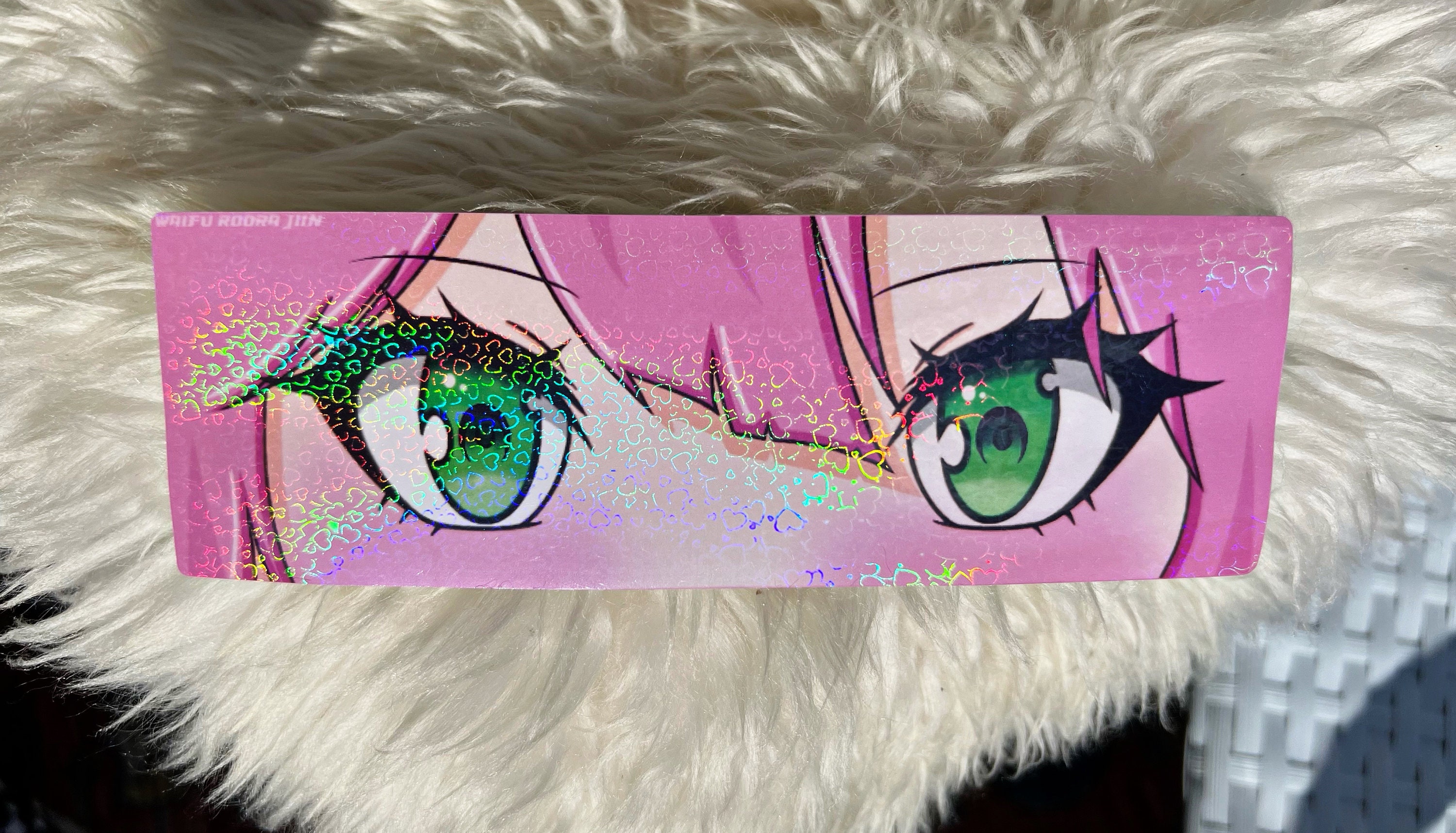 Anime Eyes Holographic Heart Vinyl Bumper Sticker - Etsy