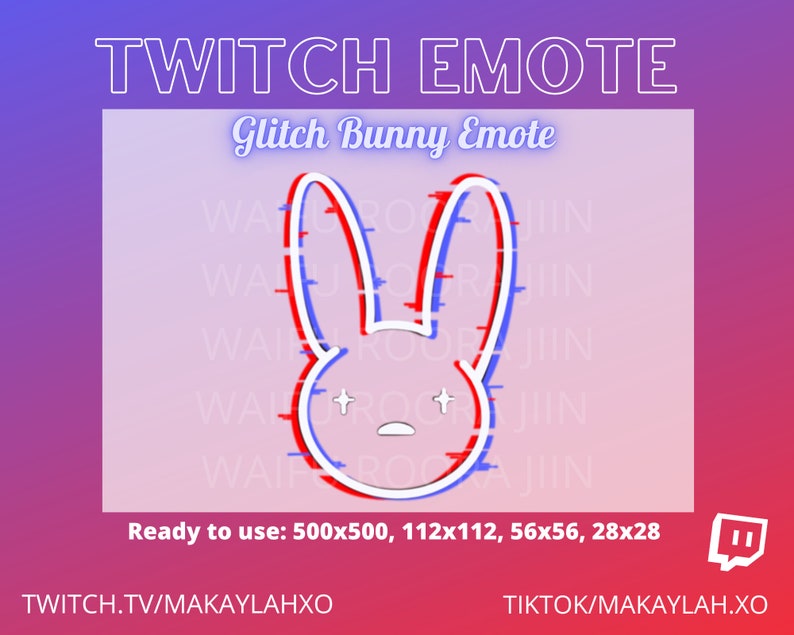 Glitch Bunny Latin Trap 3D Twitch Emote Discord Youtube - Etsy