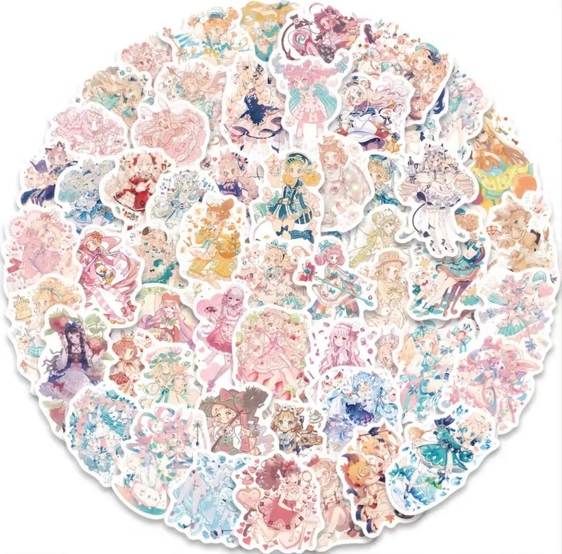 Mixed Anime Sticker Pack Waterproof Vinyl Stickers Random Etsy