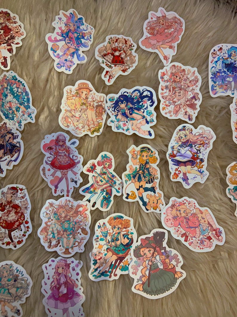 Mixed Anime Sticker Pack Waterproof Vinyl Stickers Random Etsy