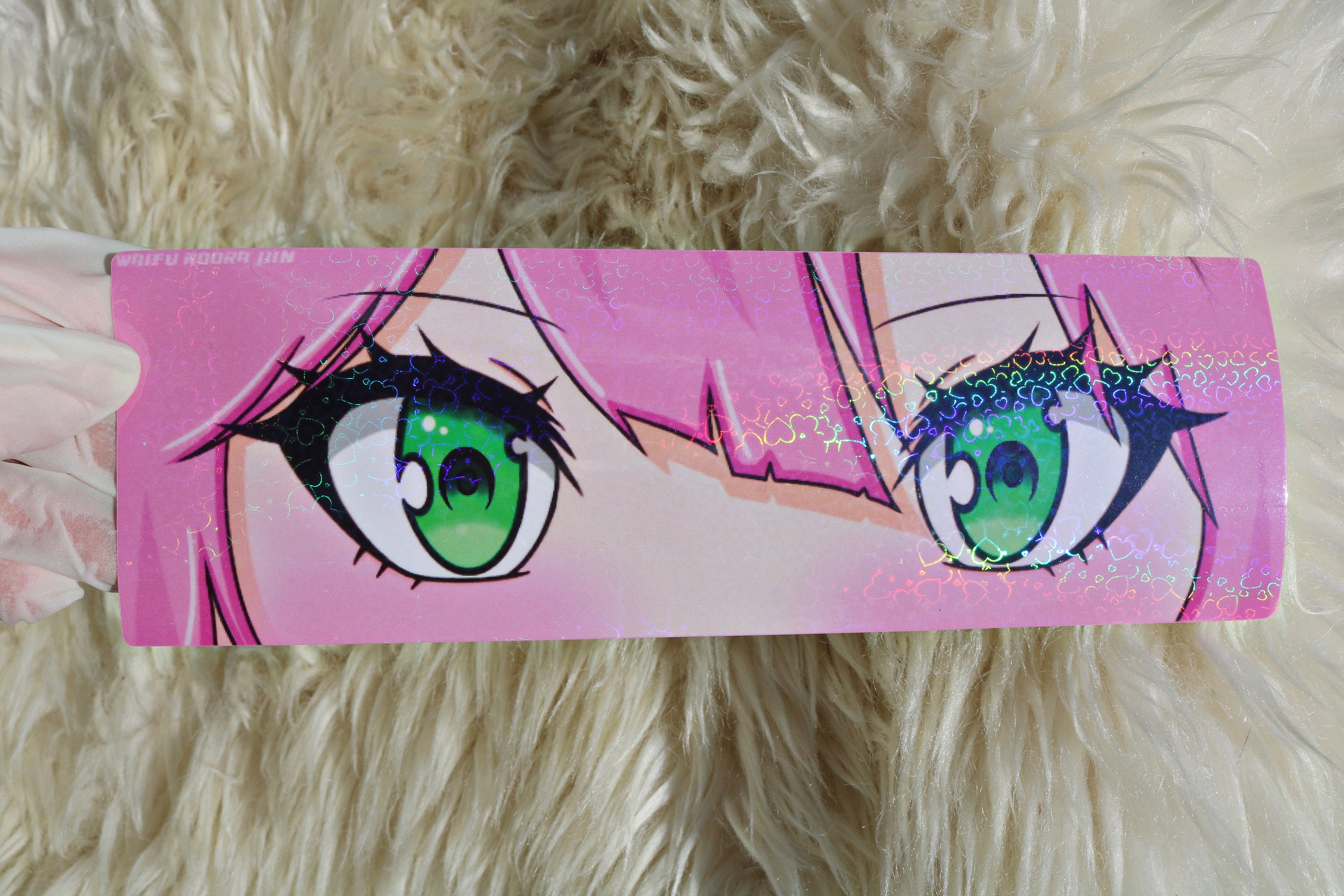 Anime Eyes Holographic Heart Vinyl Bumper Sticker - Etsy