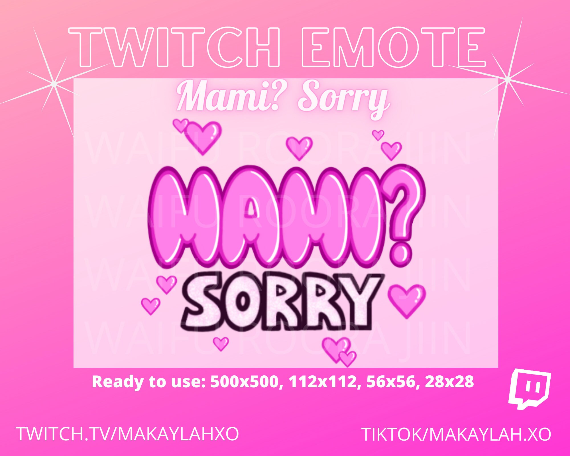 Mami Sorry Twitch Emote Discord, Youtube, Twitch - Etsy