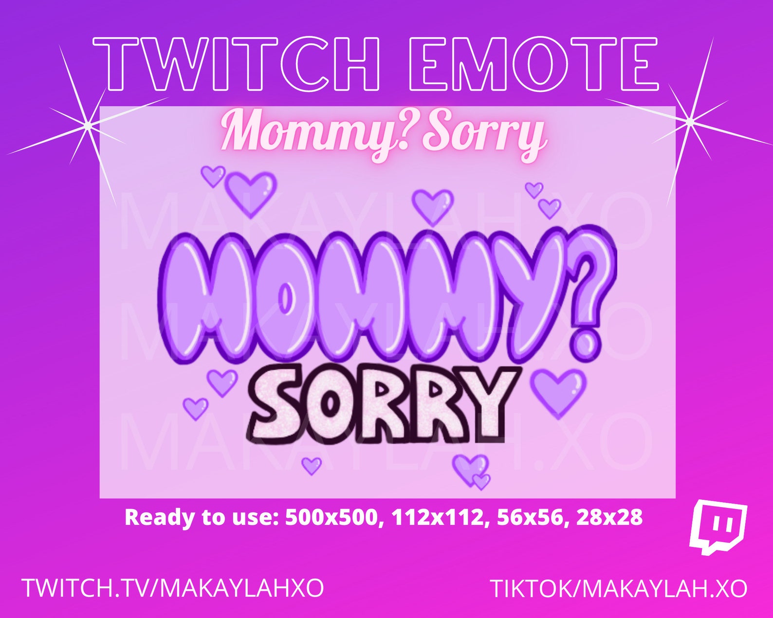 Mommy Sorry purple Edition Twitch Emote Discord, Youtube, Twitch - Etsy