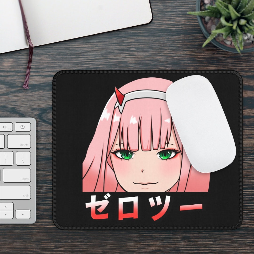 Pink Hair Anime Devil Girl Gaming Mouse Pad - Etsy