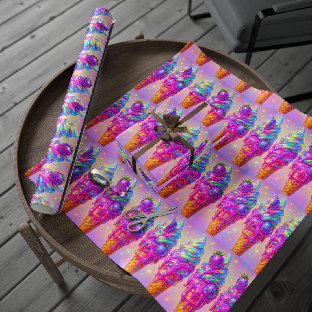 Ice Cream Candy Gift Wrap Sheets | Colorful Wrapping Paper for All ...