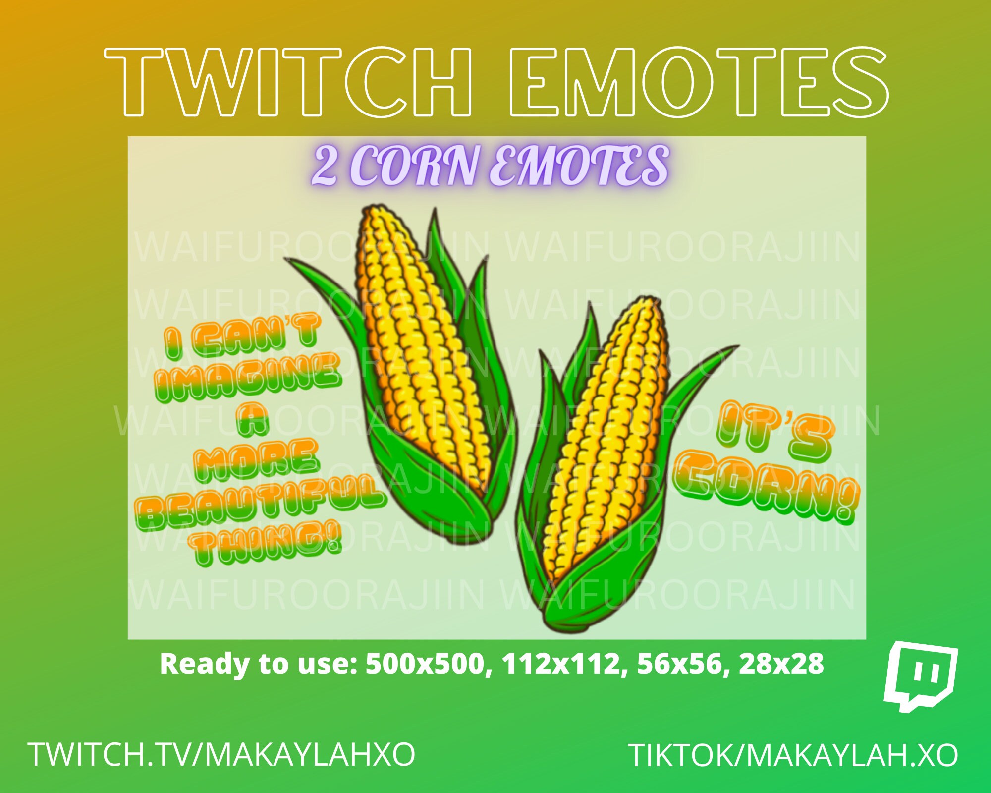 It's Corn! 2 Twitch Emotes- Discord, Youtube, Twitch - Etsy