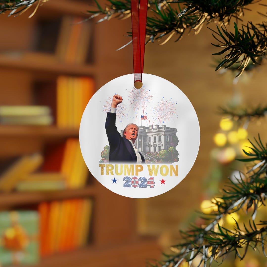 Trump Won Metal Ornament - Trump 47 President 2024 - Holiday Decor ...