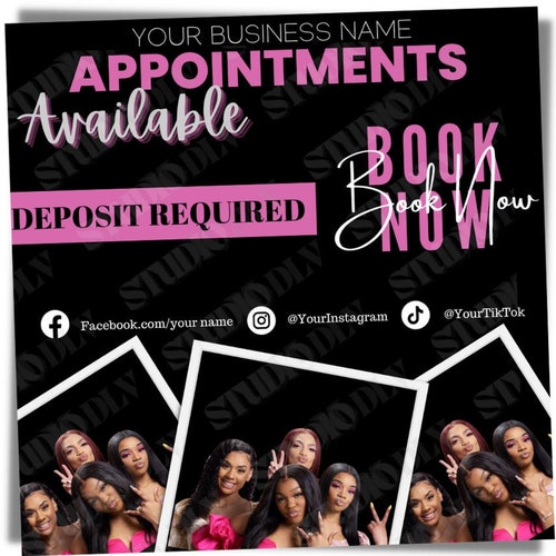 Appointments Available Flyer Social Media Branding Book Now - Etsy