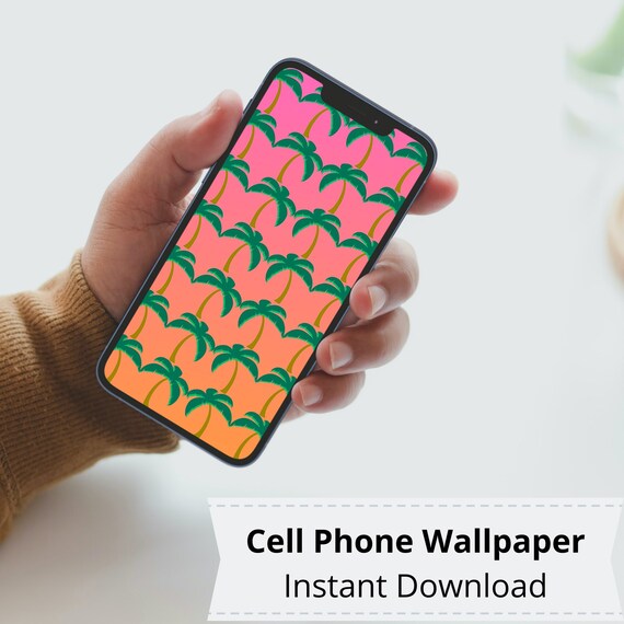 Pink Palm Tree Cell Phone Wallpaper/ Cell Phone / Phone - Etsy