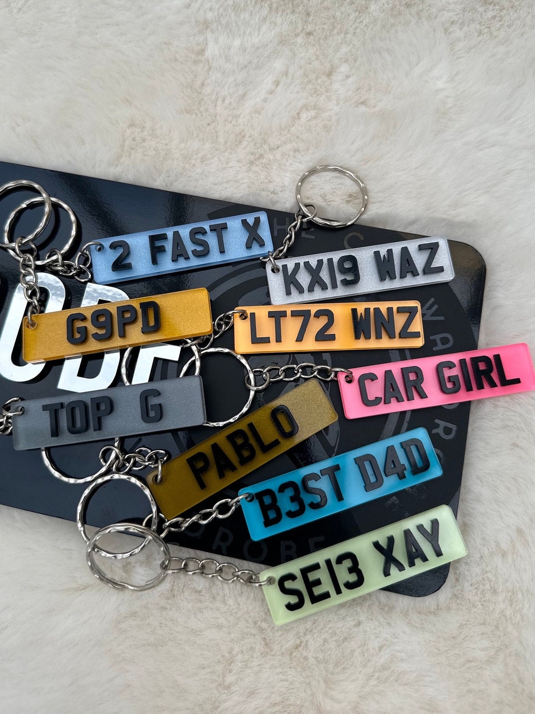 Personalised Number Plate Keyring 4D Free Delivery Car Accessories ...