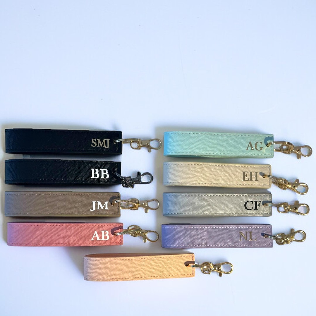Personalised Wristlet Keyring Personalised Gift Keychain Initials New ...
