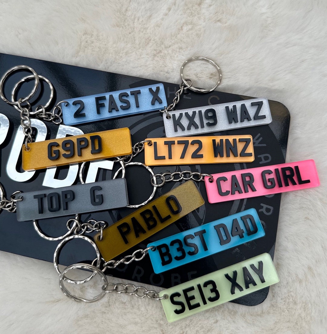 4D Personalised Number Plate Keyring Car Accessories Free Delivery ...