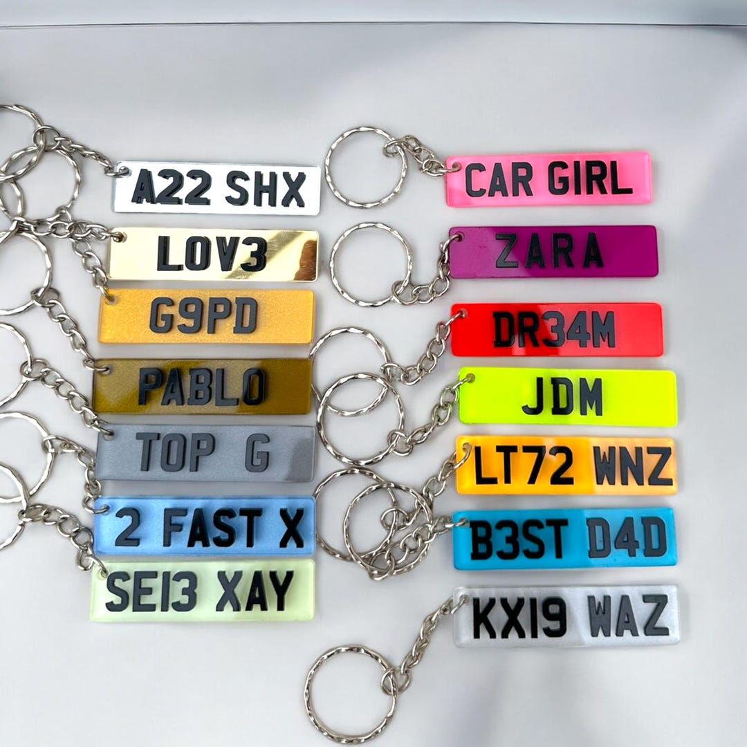 Personalised Number Plate Keyring 4D | Free Delivery| Car Accessories ...