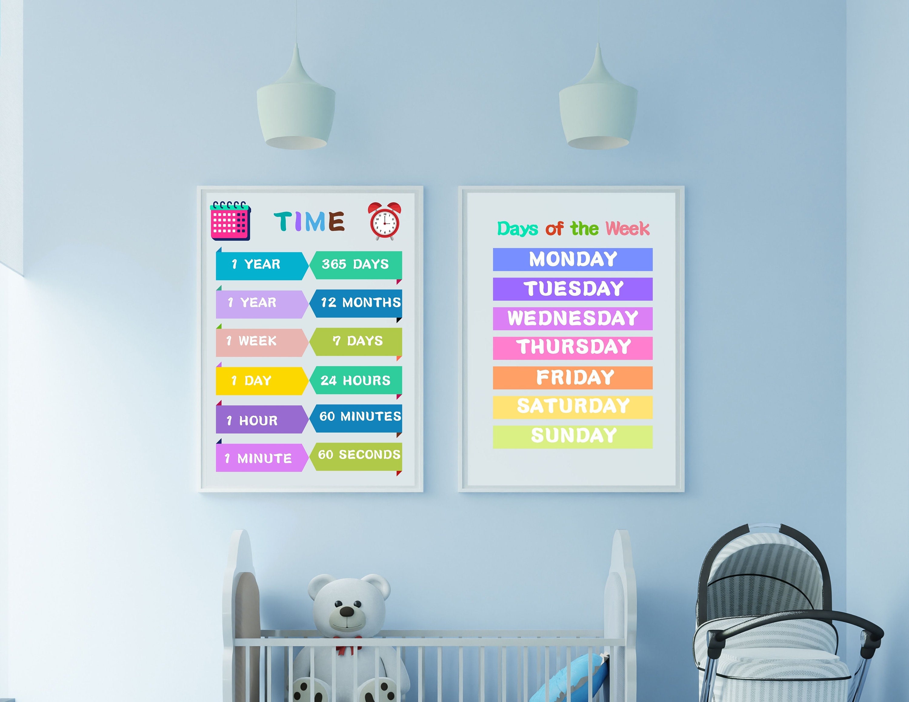 Educational Prints, Set of 12 Posters, Classroom Homeschool's Decor ...