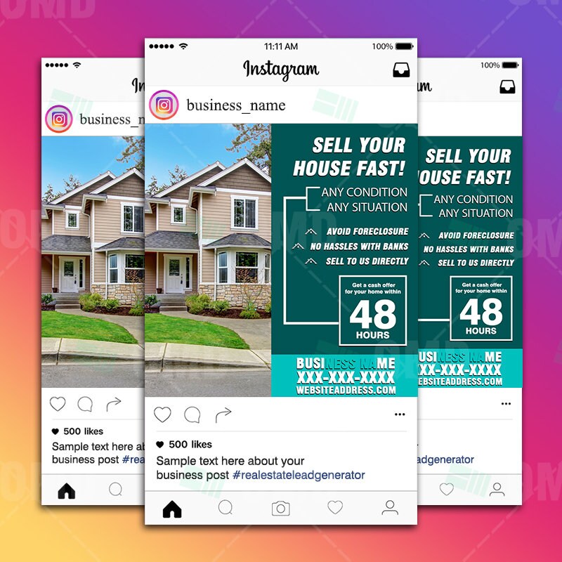 We Buy Houses Social Media Post Package | 4 Personalized Real Estate ...