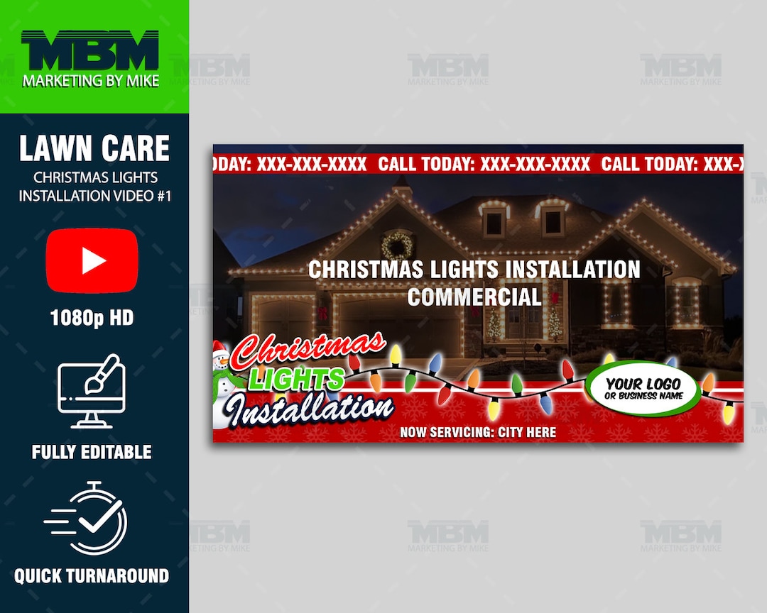Christmas Lights Installation Service Video Commercial Digital File ...