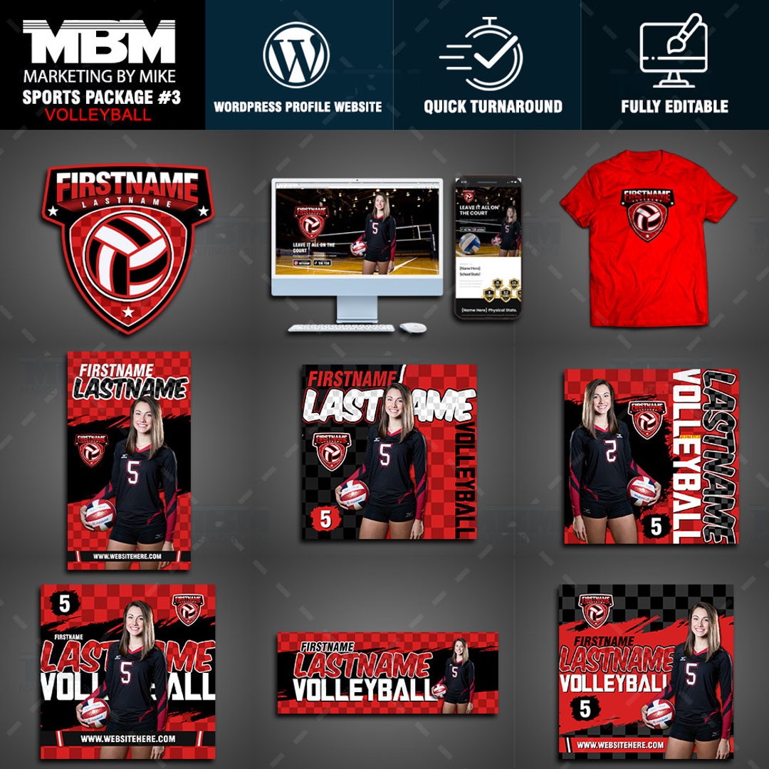 Sports Volleyball Complete Branding Package | Highlight Your Student ...