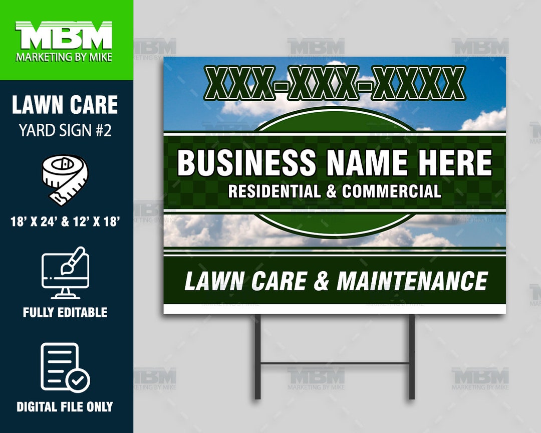 Lawn Care Yard Signs Personalized Landscaping Entrepreneur - Etsy