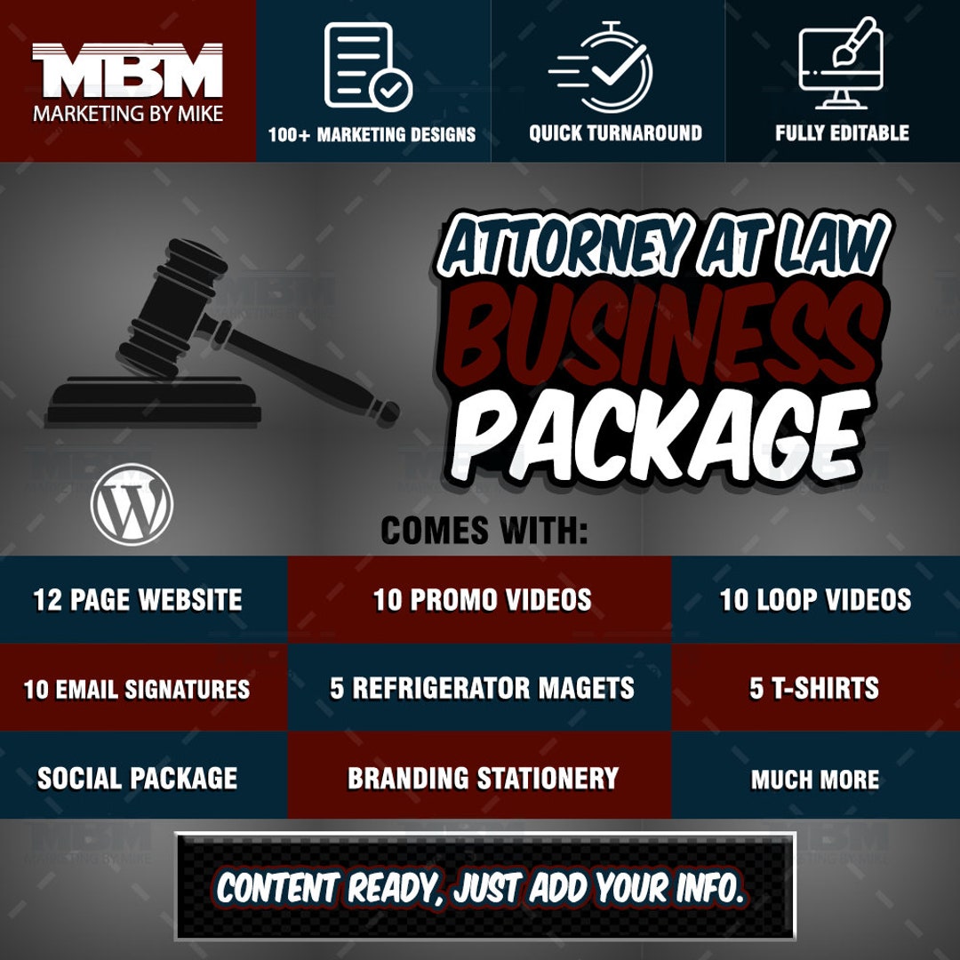 Attorney at Law Complete Business Package | Attorney at Law Custom ...