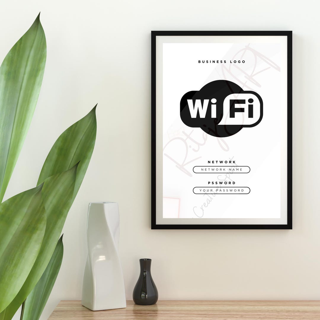 6 Editable Wifi Password Sign Templates | Printable Wifi Sign | Instant ...