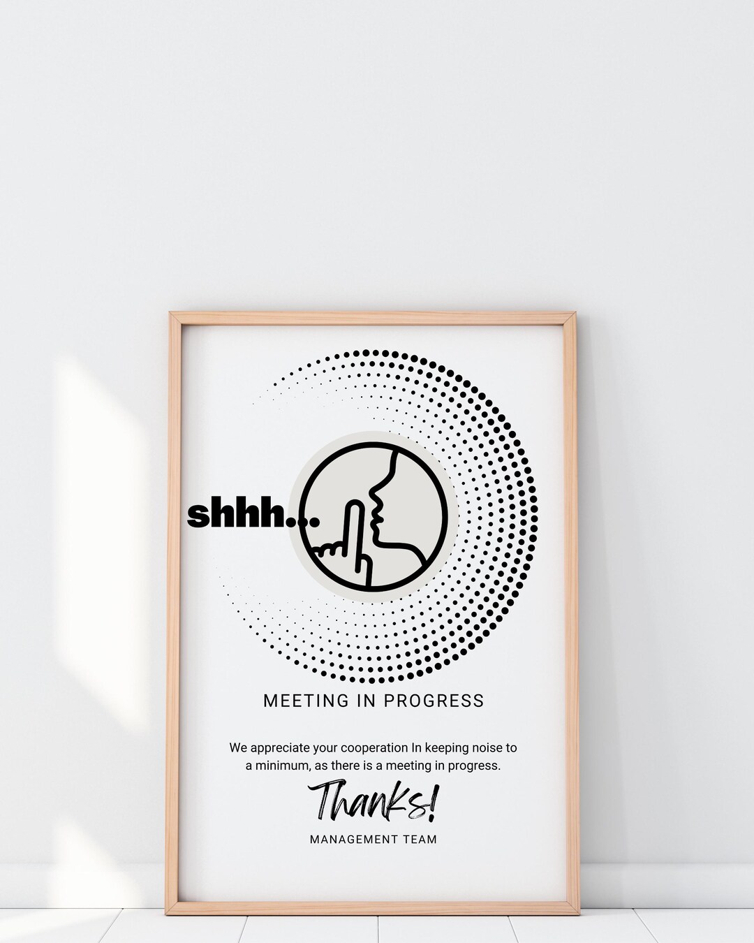 Elegant 'meeting in Progress' Sign — Instant Download or Delivery ...
