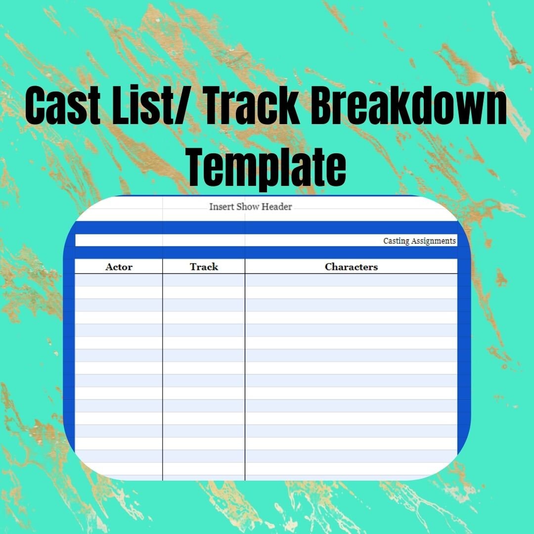Cast List/track Breakdown Template - Etsy