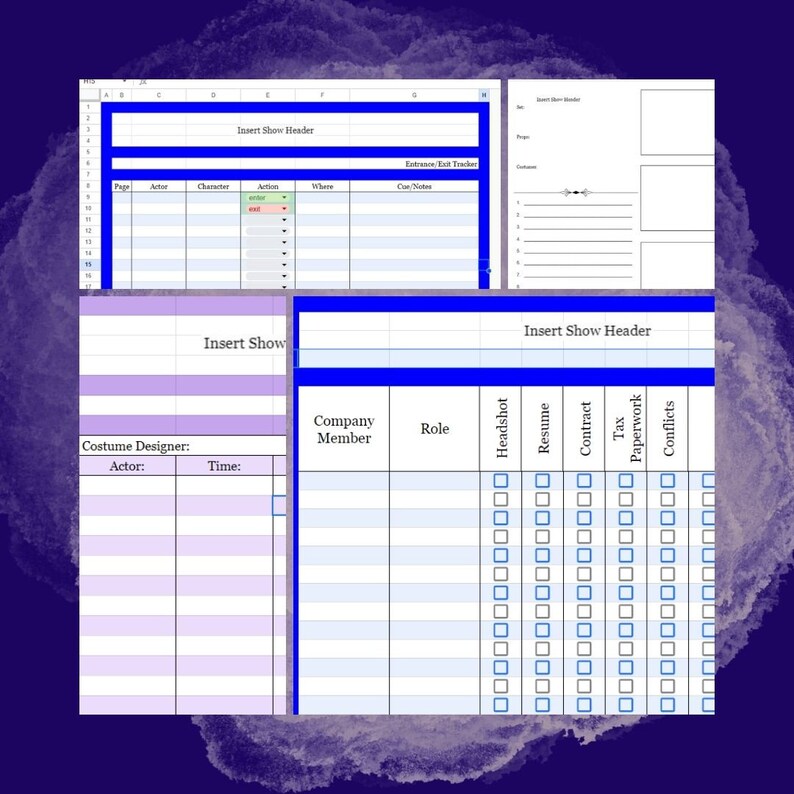 Rehearsal Templates Add On - Etsy