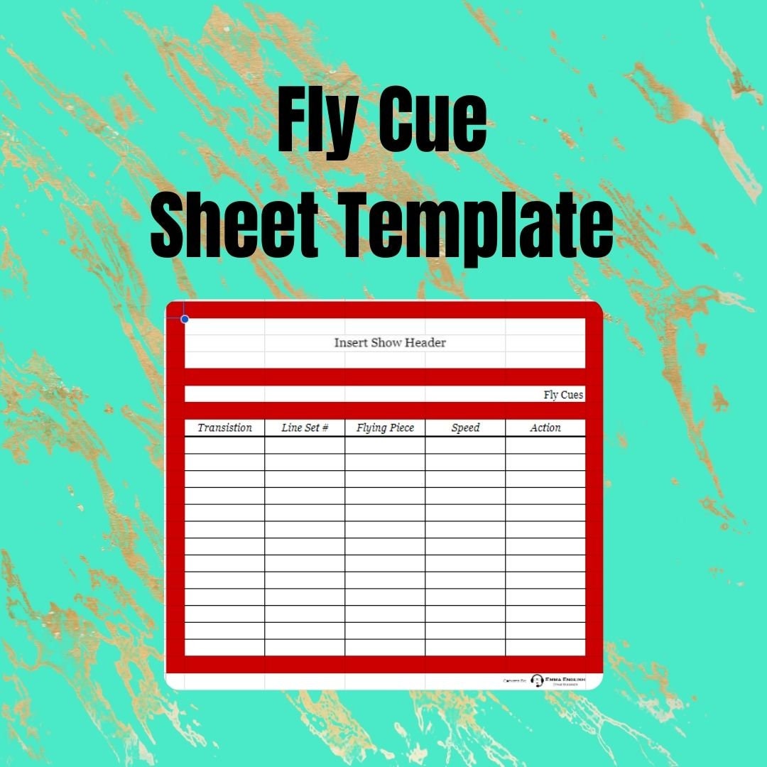 Fly Cue Sheet Template - Etsy