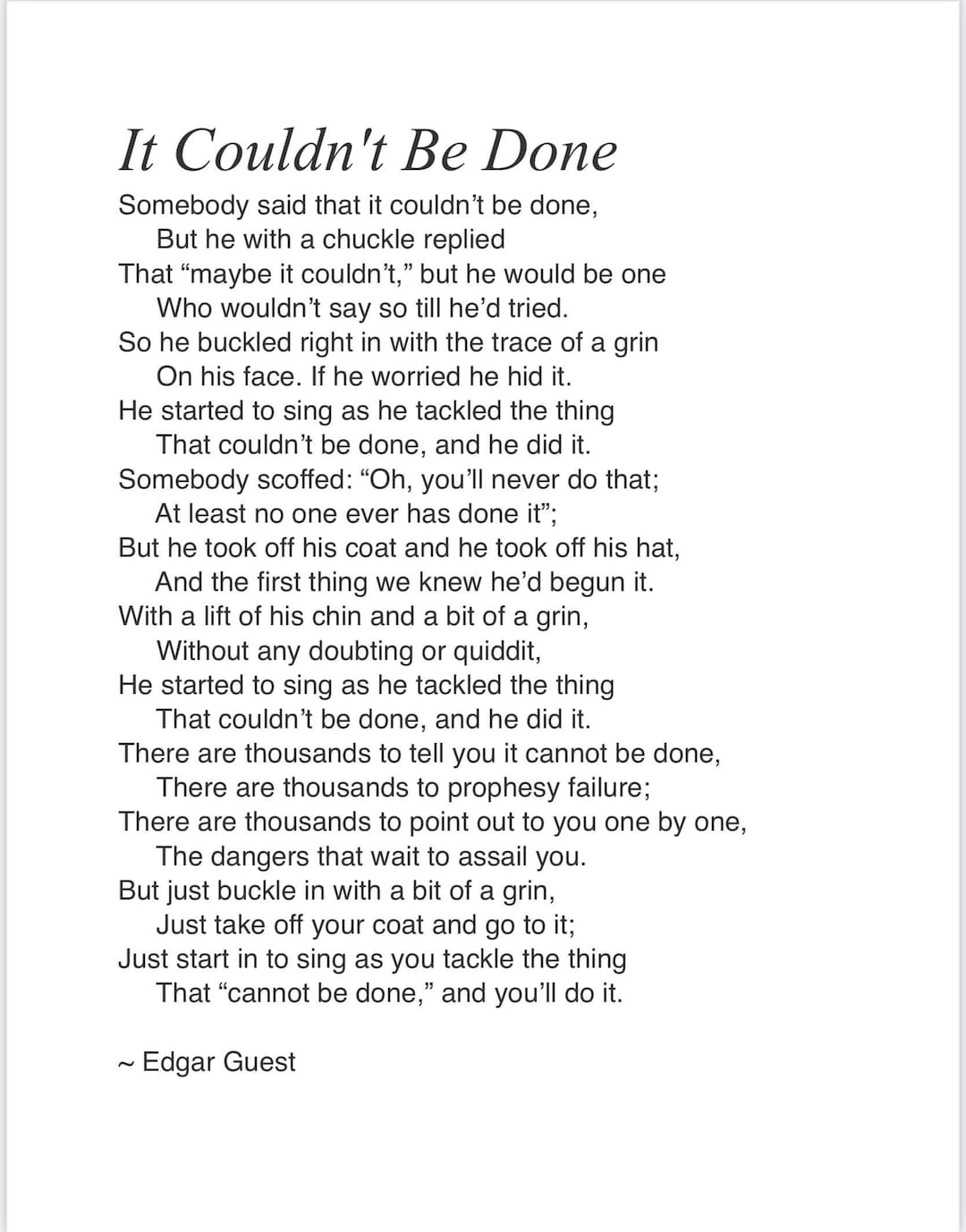 It Couldn’t Be Done PDF Download - Etsy