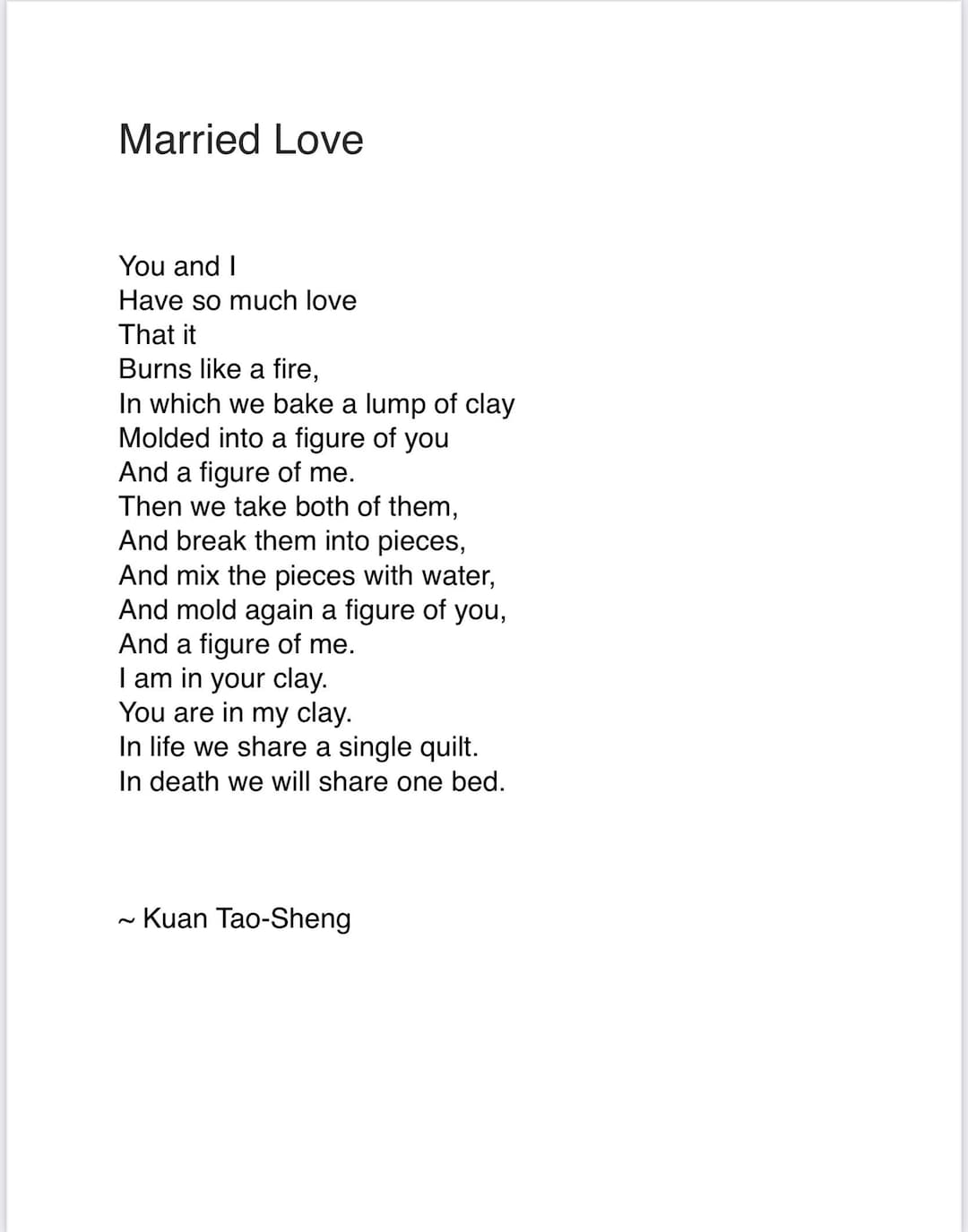 Married Love Poem PDF Download - Etsy
