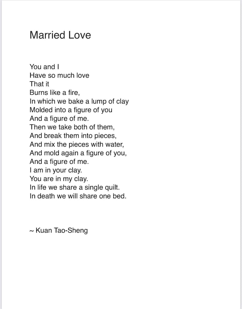 Married Love Poem PDF Download - Etsy