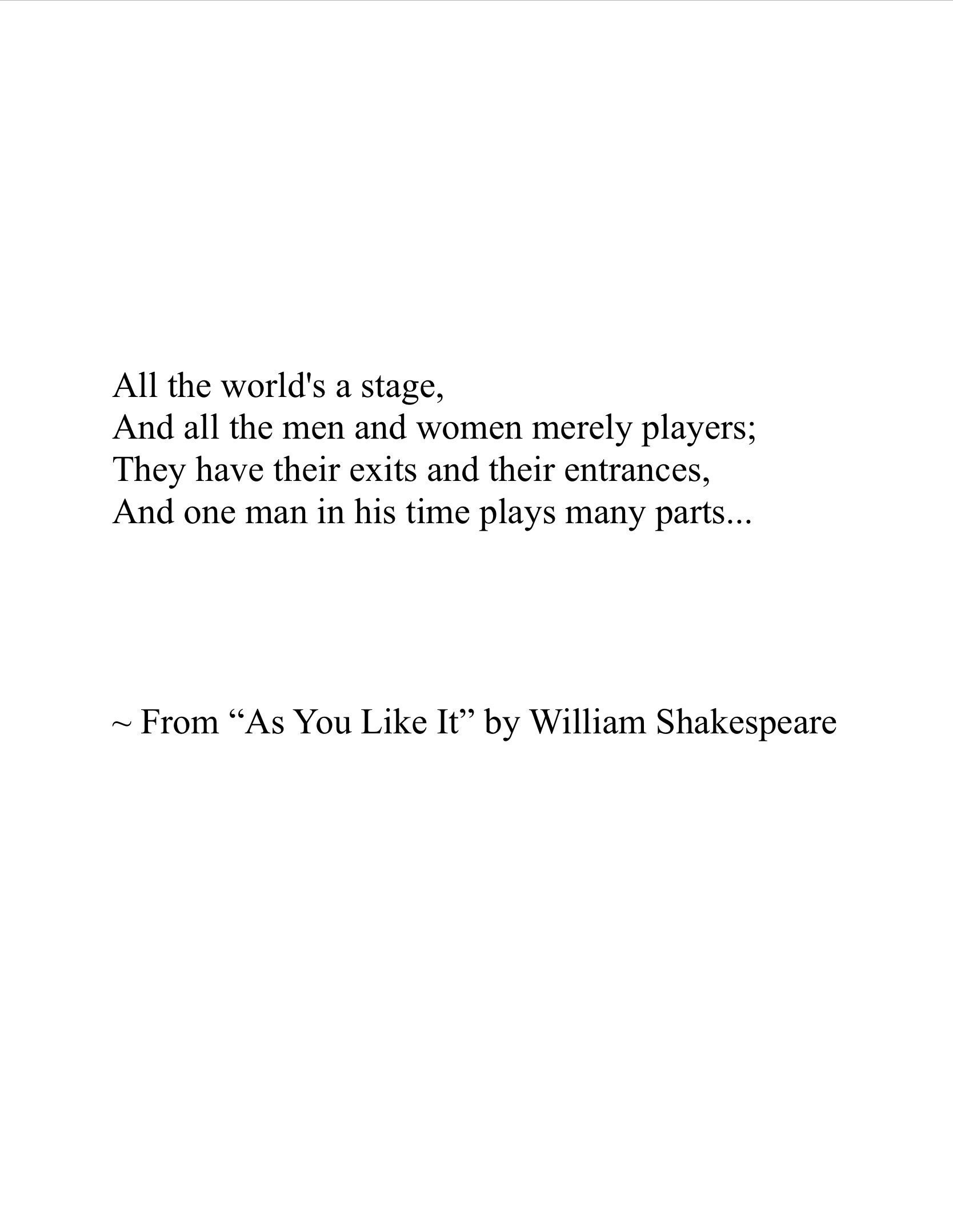All the World’s a Stage PDF Download - Etsy
